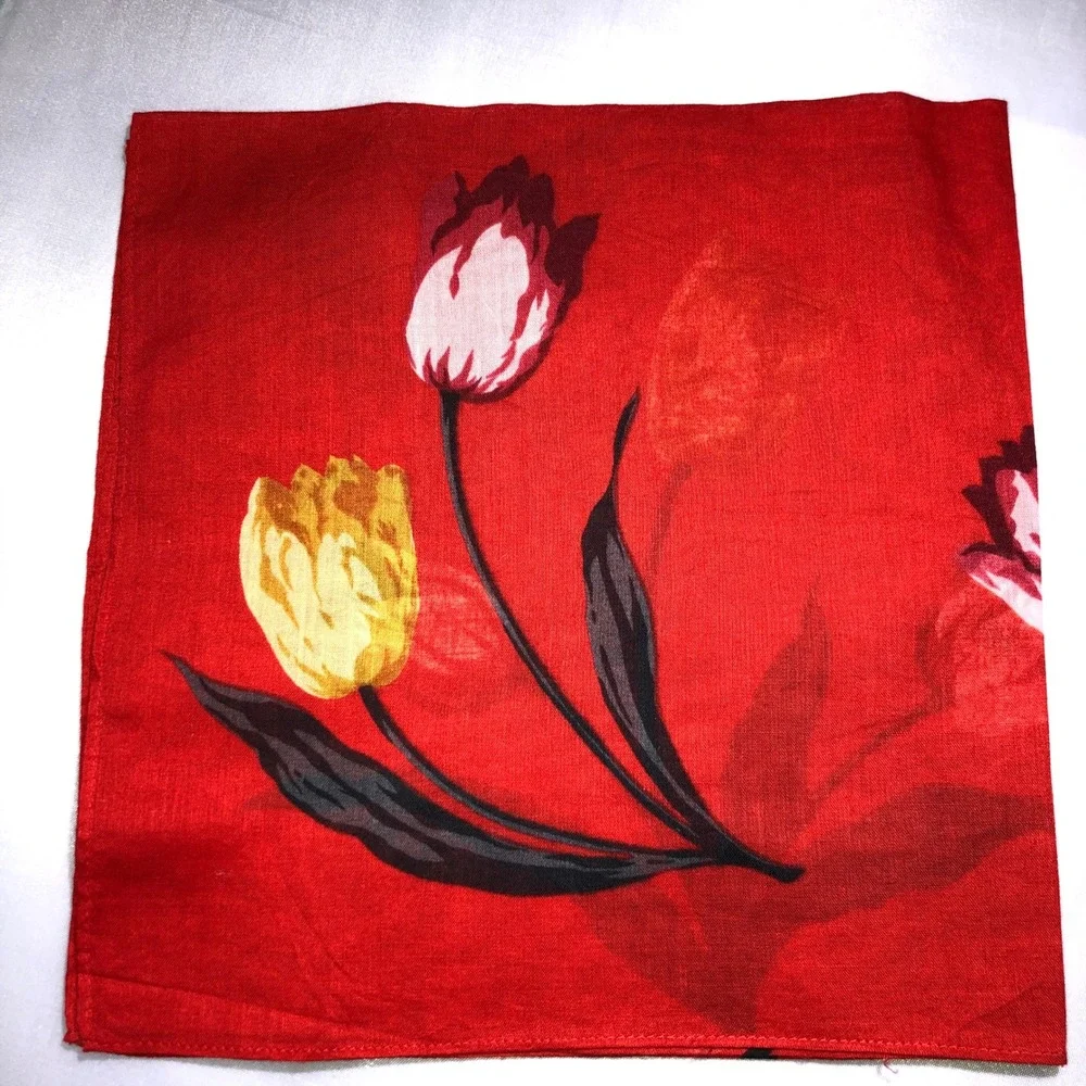 Renoma Paris | Accessories | Renoma Paris Red Tulip Floral Handkerchief ...